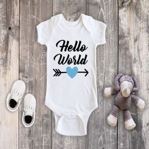 One Pieces | Custom Hello World Baby Girl Boy Onesie Bodysuit | Poshmark